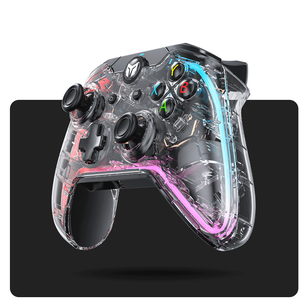 BIGBIGWON Rainbow RGB Controller Wired Gaming Gamepad Series